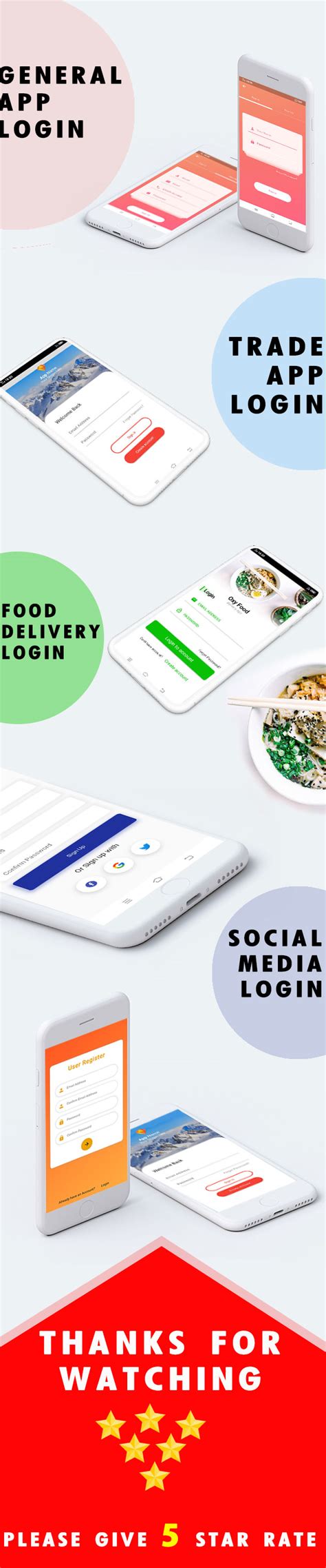 Flutter Login Ui Template 6 Different Designs Codemarket
