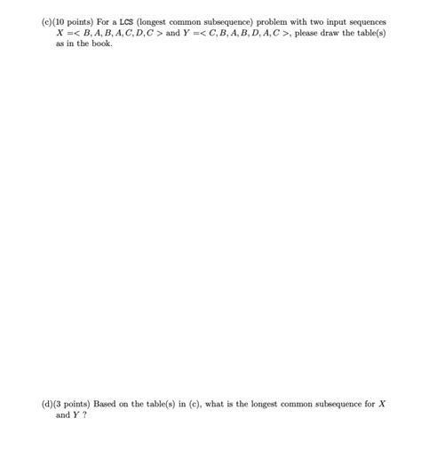 Solved Q Points Dynamic Programming A Points Chegg