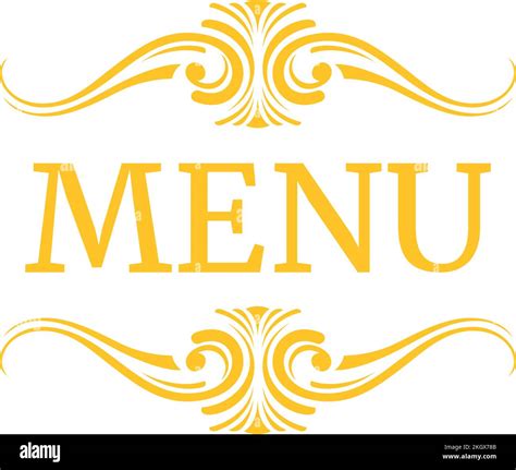 Menu Header In Vintage Ornate Style Decorative Calligraphic Element