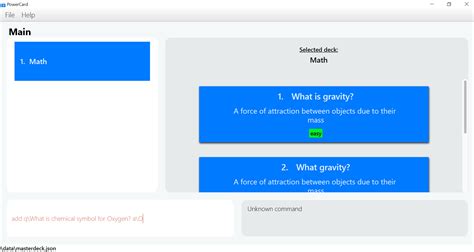 Example Commands Given Under Adding A Card Section In The User Guide