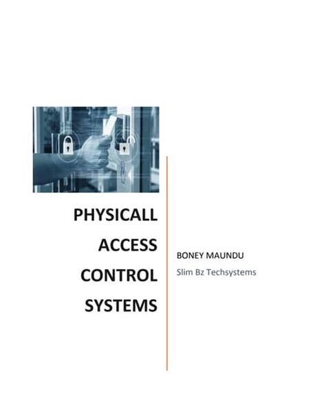Physical Access Control An Understanding Pdf Operating Systems Computer Software And