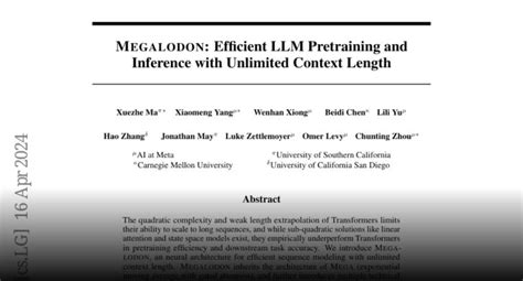 dr tristan behrens on linkedin paper page megalodon efficient llm