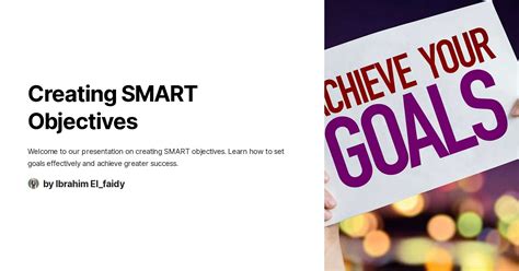 Creating SMART Objectives