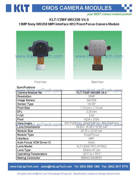 KLT Camera Modules