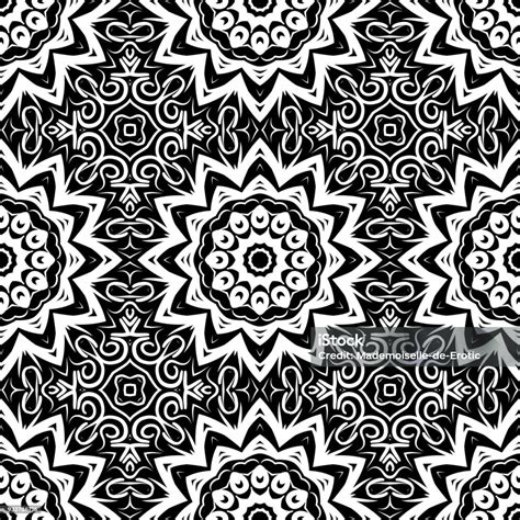 로얄 레이스 텍스처 만다라 장식 기하학적 패턴입니다 원활한 벡터 일러스트입니다 직물 인쇄 벽지 섬유 디자인 0명에 대한 스톡