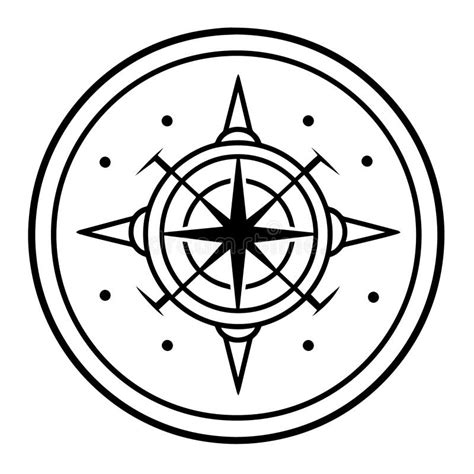 Sleek Compass Outline Icon In Vector Format For Navigation Designs Stock Vector Illustration