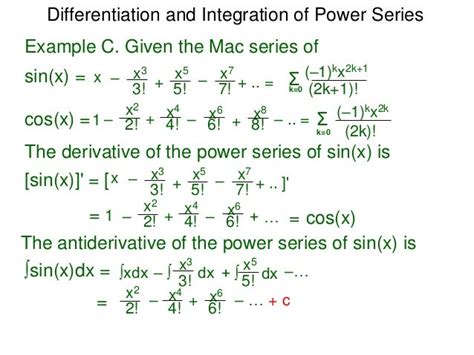 32 Approximation Differentiation And Integration Of Power Series X