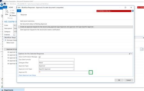 How To Set Up A Specific Approver Workflow In Dynamics Nav 2017 Western Computer