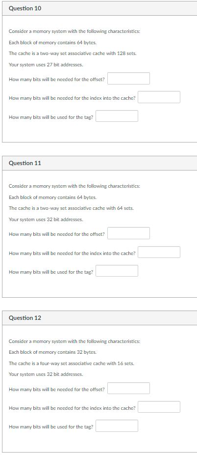 Solved Consider A Memory System With The Following Chegg