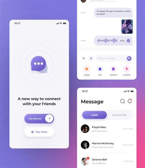Chat Mobile App Ui Kits Template Fig Sketch Xd Mobile App Ui App
