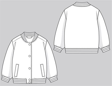 Bomber Jacket Vector Design Jacket Technical Drawing Stock 40 Off