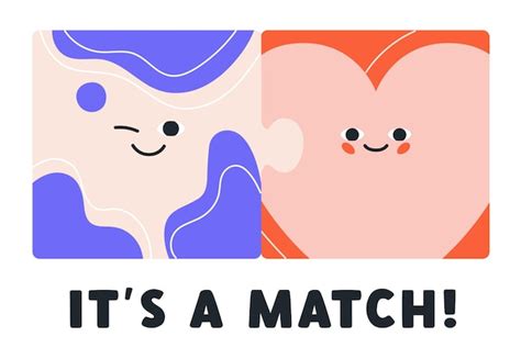 두 개의 연결된 퍼즐 조각 마음을 함께 사랑하는 커플 만적 인 관계 행복한 웃는 퍼즐 발렌타인 데이 인용문 사랑 로맨스 평면 터 일러스트 프리미엄 벡터