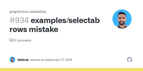 Examples Selectable Rows Mistake Issue Gregnb Mui Datatables GitHub