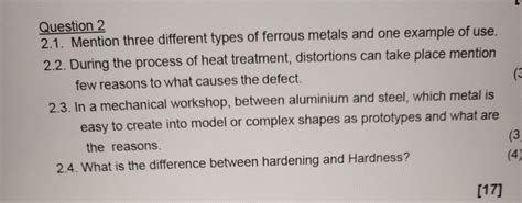 Solved Question Mention Three Different Types Of Chegg