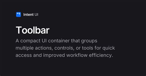 Toolbar Intent Ui