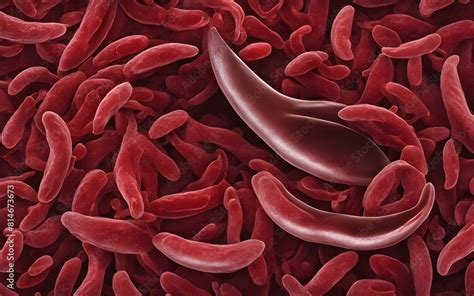 Electron Microscope View Of A Giant Sickle Cell Dramatically