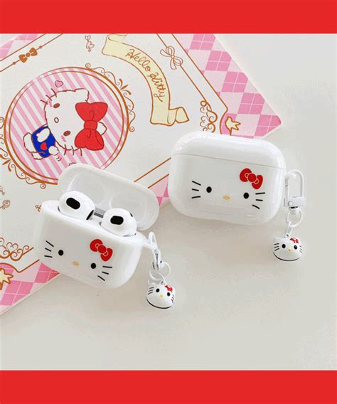 화이트 키티 페이스 에어팟 케이스 키링 세트 프로2 3세대 프로 12세대 에이블리