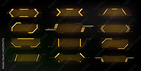 科幻现代用户界面元素。ux按钮。未来派hud、fui、虚拟界面。向量 3034593 Jpeg 花瓣网