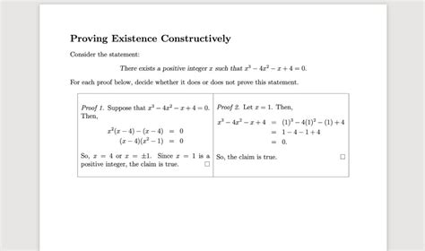 Proving Existence Constructively Department Of Mathematics Virginia Tech