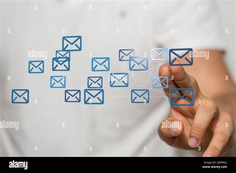 A Finger Pointing On D Floating Digital Illustration Of Message Icons The Concept Of