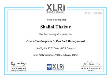 Shalini Thakur On Linkedin Productmanagement Executiveprogram Xlri