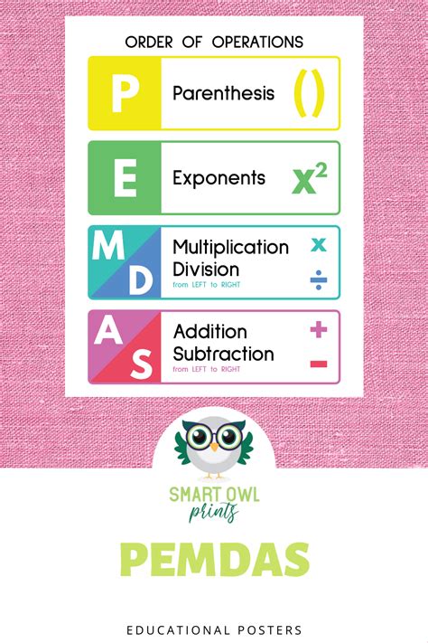 Pemdas Poster Printable Printable Board Games