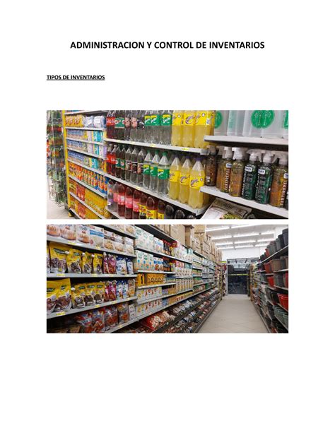 Tipos De Inventarios Administracion Y Control De Inventarios