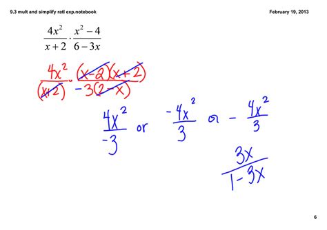93 Simplify And Multiply Rational Expressions Pdf