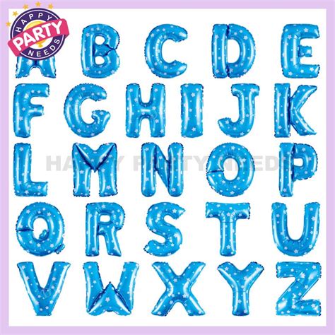 Blue 16 Inch Letter Foil Balloons Number Balloon Letter Balloons Foil