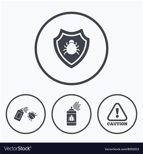 Bug Disinfection Signs Caution Attention Icon Vector Image