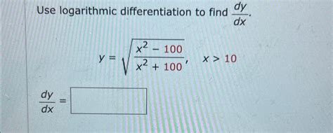 solved use logarithmic differentiation to find