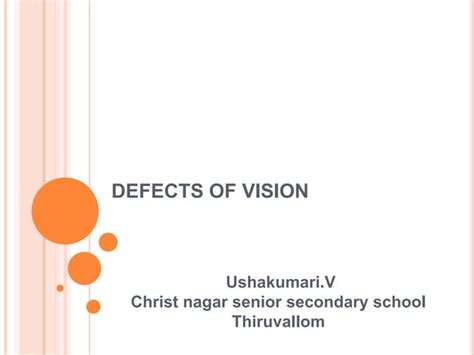 Defects Of Vision Pptx