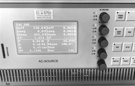 Single Phase AC Sources Programmable PSUs ETPS Ltd