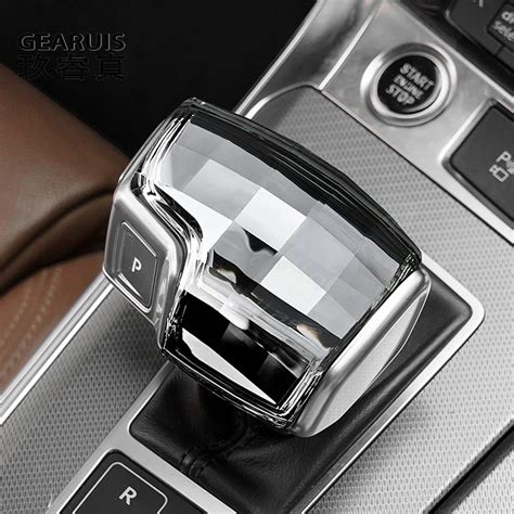 자동차 크리스탈 중앙 제어 핸들 기어 시프트 노브 레버 스틱 P 버튼 커버 스티커 트림 아우디 A6 C8 A7 Q7 Q8 A8 2019 2022 Aliexpress
