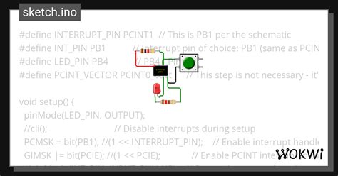 ATtiny85 PCINT0 Interrupts Wokwi ESP32 STM32 Arduino Simulator