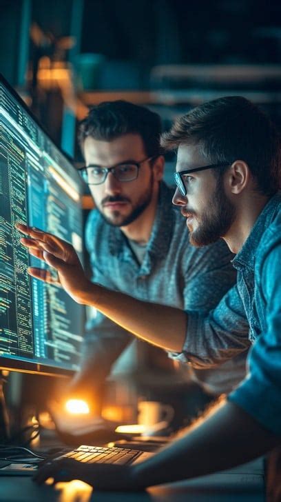 free developers reviewing code image download at stockcake