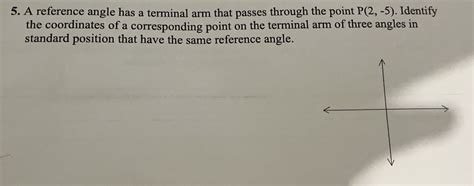 Solved A Reference Angle Has A Terminal Arm That Passes