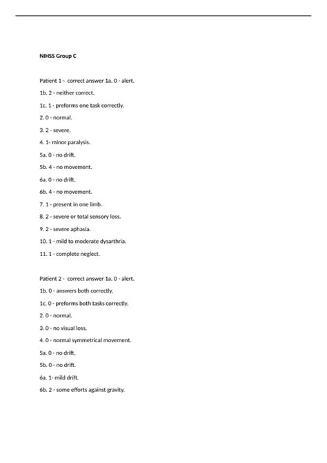 Nihss Group C Questions And 100 Correct Answers Nihss Group C