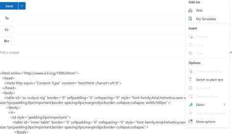 Outlook Web App Displaying HTML As Plain Text Microsoft Q A