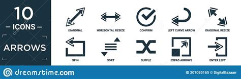 Horizontal Resize Outline Vector Icon Thin Line Black Horizontal