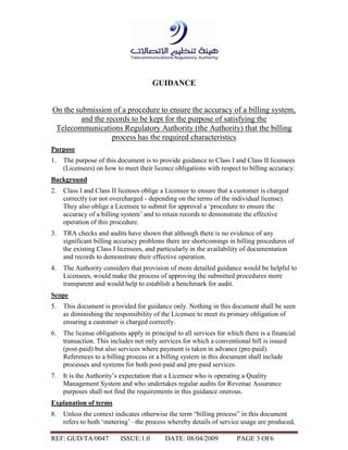 Billing Accuracy Guidelines PDF