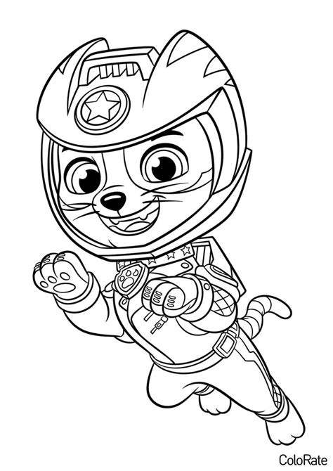 Раскраски МегаЩенки Щенячий патруль распечатать на А4