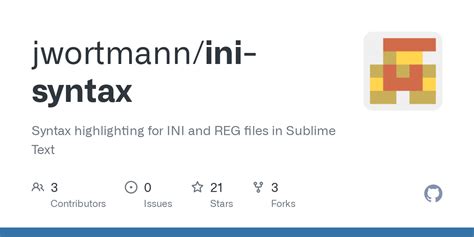 GitHub Jwortmann Ini Syntax Syntax Highlighting For INI And REG Files In Sublime Text
