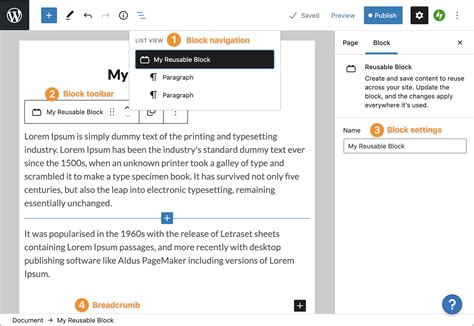 Reusable Block Support