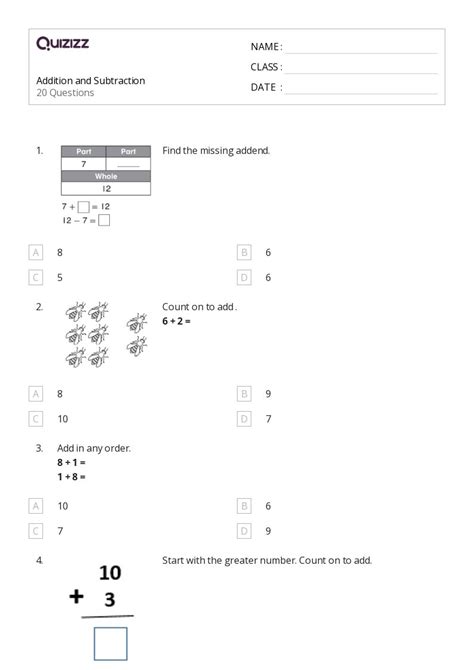 50 Subtraction On A Number Line Worksheets For 1st Class On Quizizz