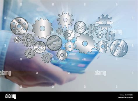 Concept View Of Setting A Technology Interface With Cogwheel Gear