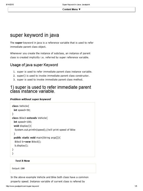 Super Keyword Vs This In Java Pdf Constructor Object Oriented