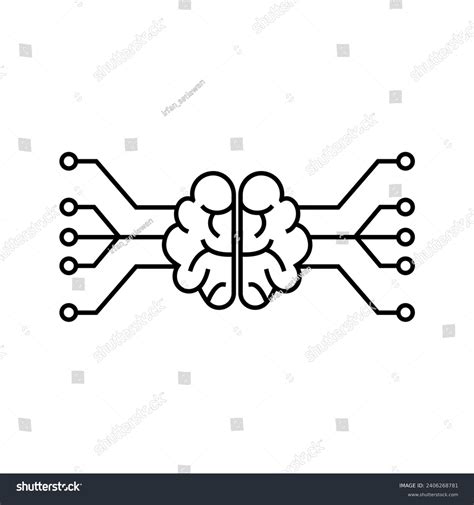 Illustration Artificial Intelligence Brain Electric Circuit Stock Vector Royalty Free