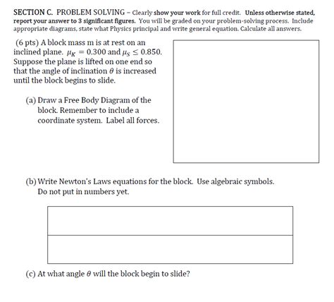 Solved A Block Mass M Is At Rest On An Inclined Plane Chegg
