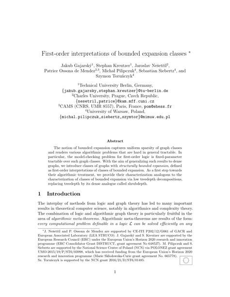 pdf first order interpretations of bounded expansion classes full